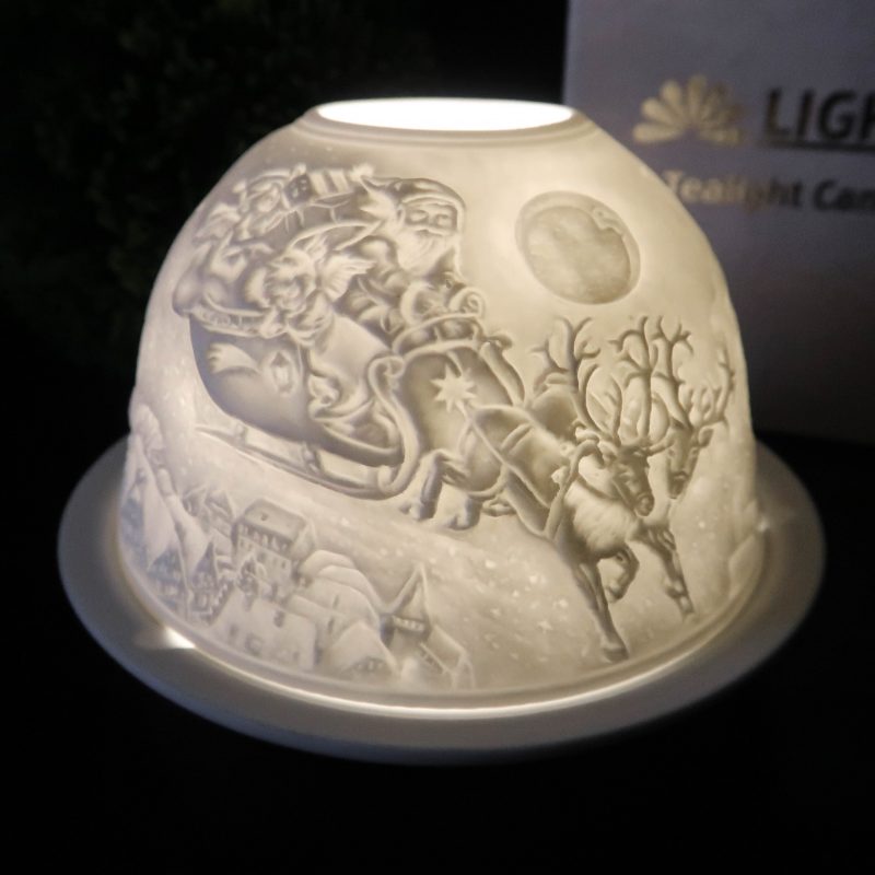 SANTA FLYING SLEIGH TEA LIGHT - Typically Unique