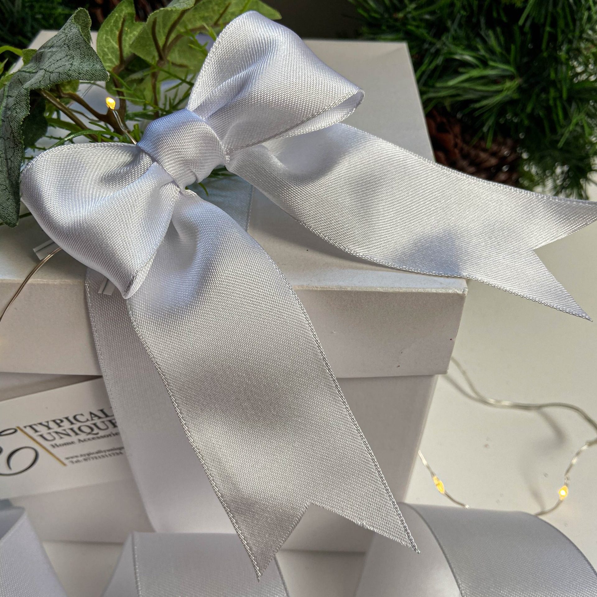 White Christmas Ribbon 'Pure' - Typically Unique